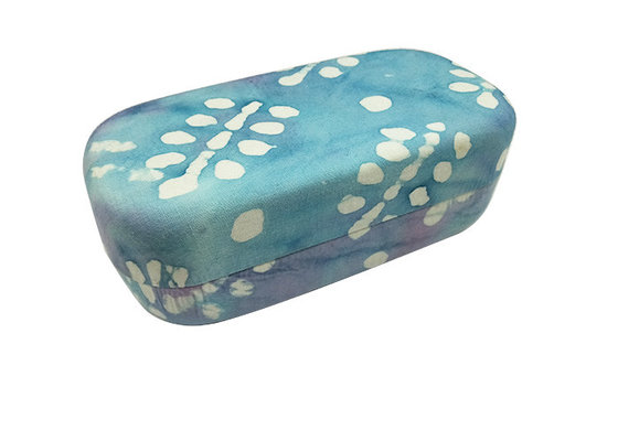 China Classical Blue Fabric Custom Sunglass Case For Women And Girl supplier