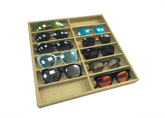 China Eco-friendly Linen Sunglasses Display Tray / Eyeglasses Storage Case supplier