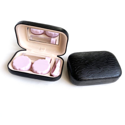 China Special PU leather lens case portable travel contact lens case supplier