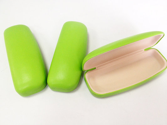 W8201 Metal Hard Eyeglass Case With Leather , Embossed Print / Hot Stamped Logo supplier
