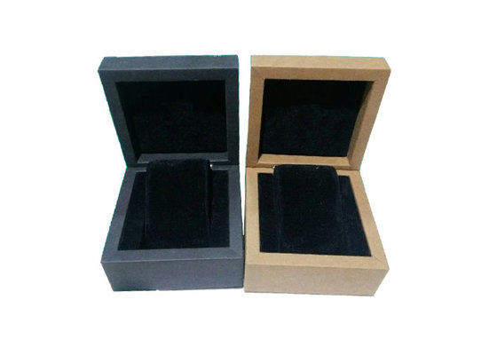 Elegant Kraft Recycle Paper Gift Case Box Black Wrist Watch Box supplier