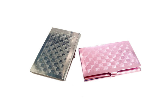 Fashionable Aluminium Business Card Carrying Case Elegant Pink Design supplier