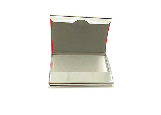 PU Leather Cover On Metal Frame Business Card Holder With Classic Design supplier