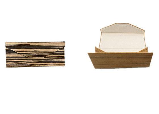 Wood Grain Folding Eyeglass Case with Custom Logo Pu Leather Material supplier