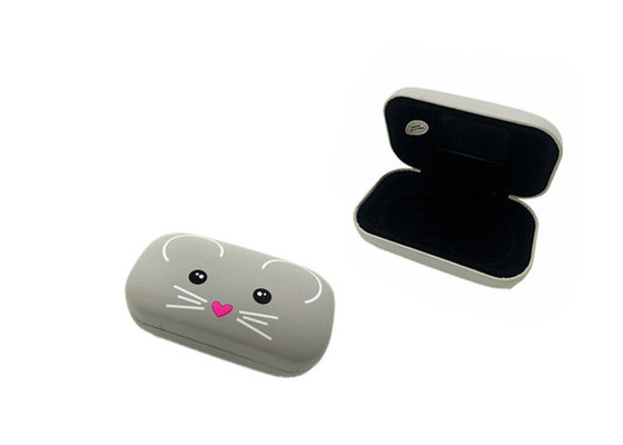Black PU Contact Holder Case Durable With Cute Animal Pattern Fine Workmanship supplier