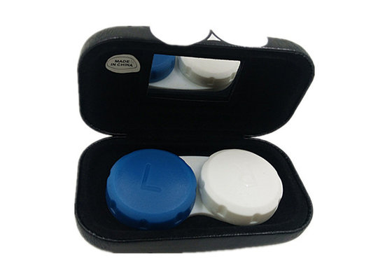 Black PU Contact Holder Case Durable With Cute Animal Pattern Fine Workmanship supplier