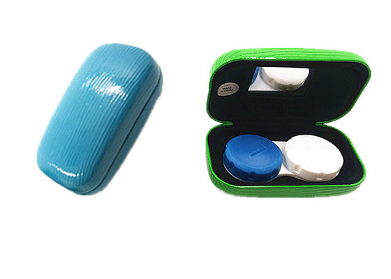 Colorful PU Leather Contact Lens Case Custom Contact Case Holder With Mirror supplier