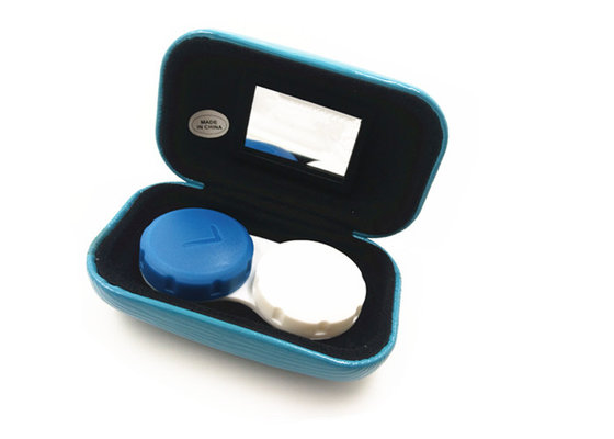 Colorful PU Leather Contact Lens Case Custom Contact Case Holder With Mirror supplier