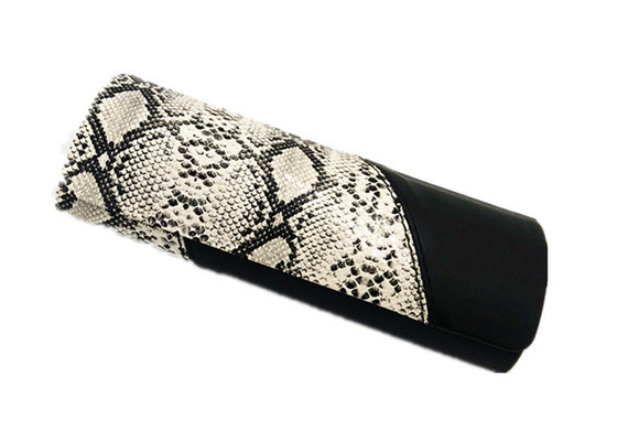 Snake Stripe Red Personalised Hard Glasses Case PU Leather Material supplier