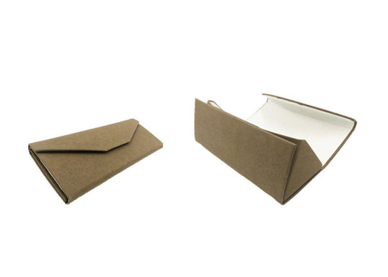 Recycle Kraft Paper Triangle Folding Eyeglass Case Sunglasses Case Box supplier