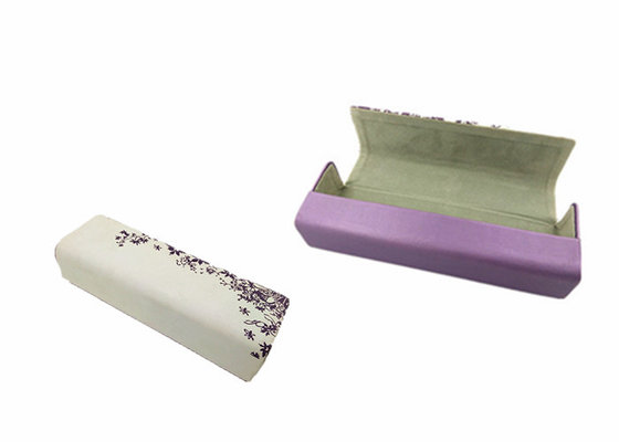 White Eyeglasses Iron Optical Glasses Case With Elegant Flowers Printing supplier