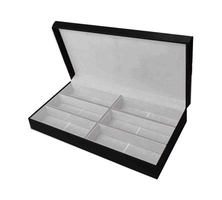 Wooden PU Sunglasses Eyeglass Display Trays With 6 Pairs Customized Size supplier