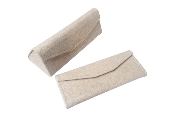 Gunny Cloth Folding Eyeglass Case Linen Triangle Foldable Sunglasses Case supplier