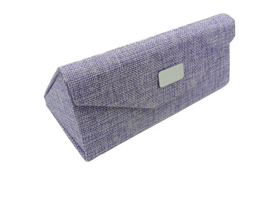 Gunny Cloth Folding Eyeglass Case Linen Triangle Foldable Sunglasses Case supplier