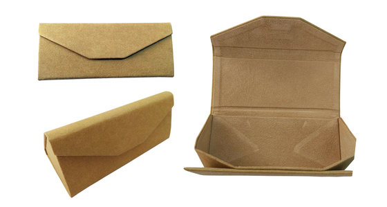Triangular Fold Up Glasses Case Gunny Cloth / Denim Material With Holder supplier