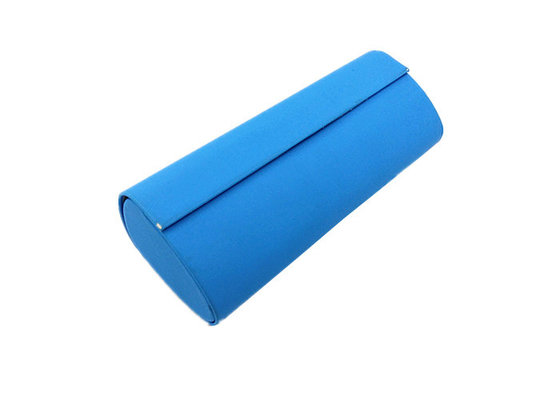 Blue PU Vintage Spectacle Case For Optical Eyeglasses Oval Shape Or Custom supplier
