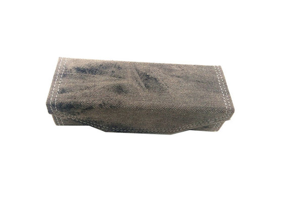 Grey Denim Folding Eyeglass Case For Optical Reading Glasses Durable And Special supplier