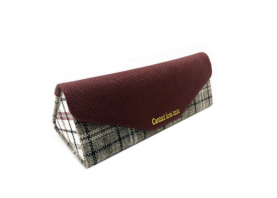 Pu With Cloth Collapsible Glasses Case Classical Design For Eyeglasses supplier