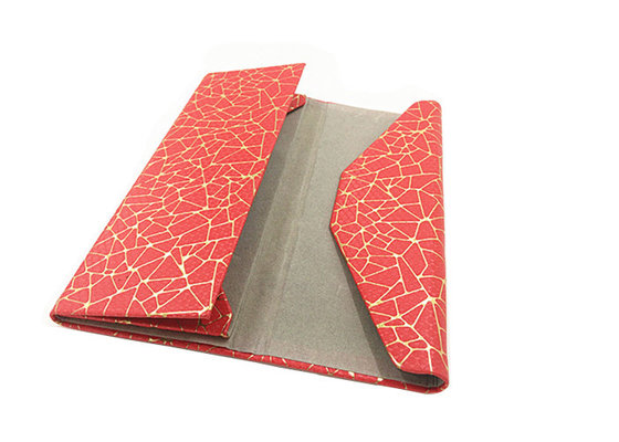 Folding Eyeglass Case With Fine Workmanship Red Pu Folding Glasses Case supplier