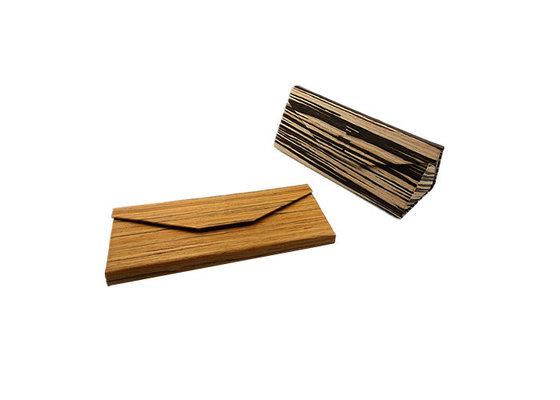 Wood Grain Folding Eyeglass Case with Custom Logo Pu Leather Material supplier