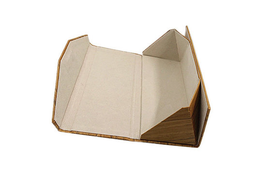 Wood Grain Folding Eyeglass Case with Custom Logo Pu Leather Material supplier