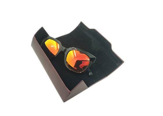 Brown Optical Frame Glasses Case / Leather Eyewear Case For Men supplier