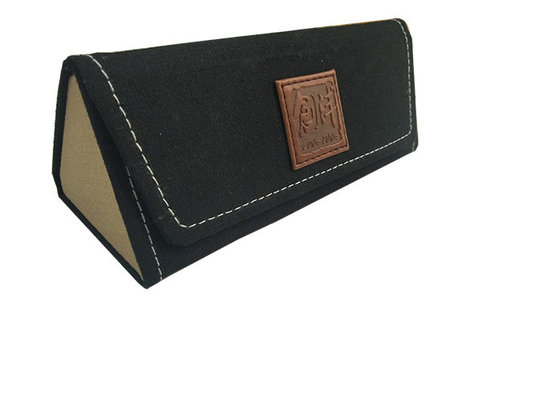 Sailcloth Triangle Folding Handmade Colourful Sunglasses Case With Leather Label supplier