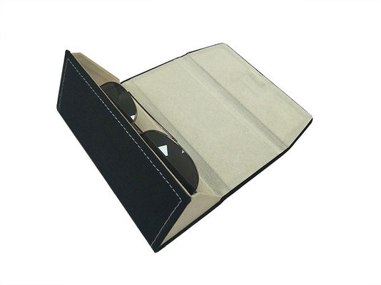 Sailcloth Triangle Folding Handmade Colourful Sunglasses Case With Leather Label supplier
