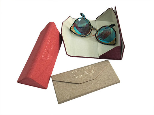 Fabric Folding Eyeglass Case With Customized Color Logo Printing supplier