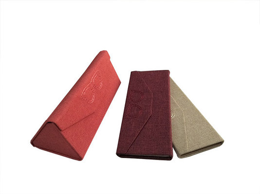 Fabric Folding Eyeglass Case With Customized Color Logo Printing supplier