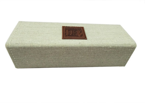 White Linen Custom Optical Eyeglass Case / Collapsible Hard Sunglasses Case supplier