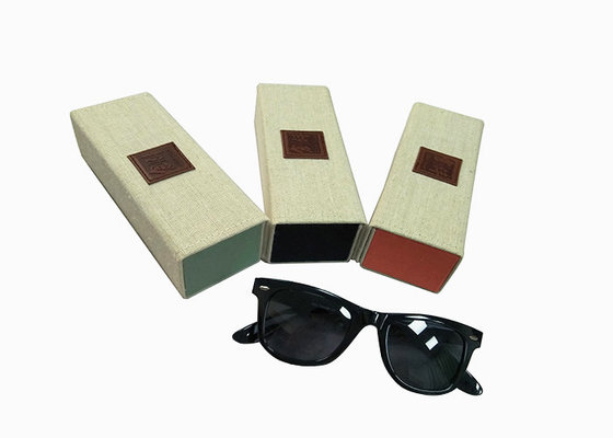 White Linen Custom Optical Eyeglass Case / Collapsible Hard Sunglasses Case supplier