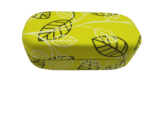 Yellow Hard Custom Leaf Fabric Sunglass Case Large Size Fashionable supplier