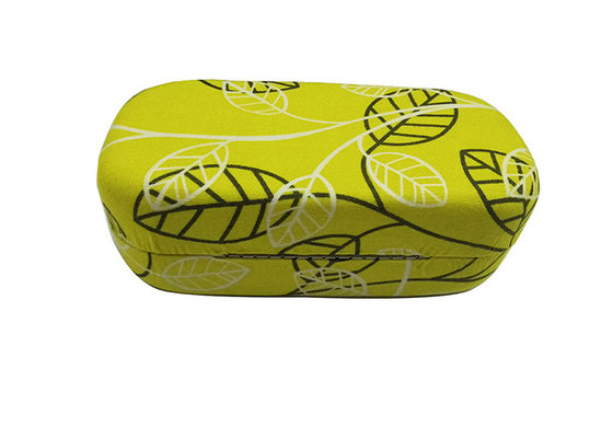Yellow Hard Custom Leaf Fabric Sunglass Case Large Size Fashionable supplier