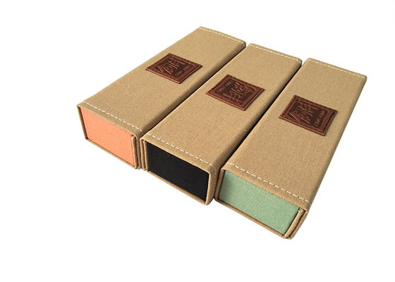 Custom Foldable Rucksack Fabric Semi Hard Glasses Case Box With Leather Label supplier