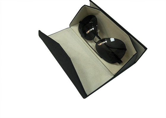 Triangular PVC Leather Foldable Sunglasses Storage Case Eyewear Case Box supplier