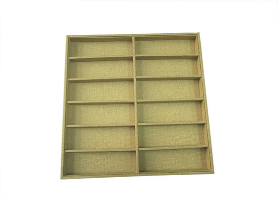 Eco-friendly Linen Sunglasses Display Tray / Eyeglasses Storage Case supplier