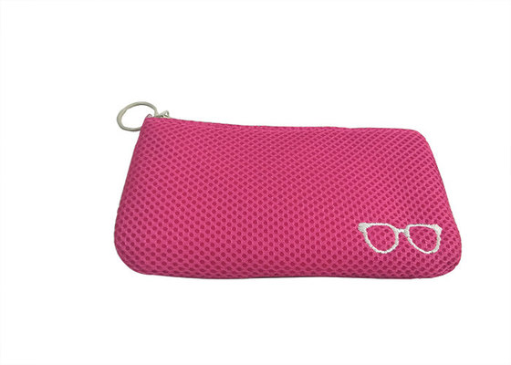 Portable Soft Sunglasses Pouch / Zipper Eyewear Cases with Embroidery Logo supplier