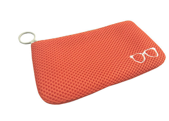 Portable Soft Sunglasses Pouch / Zipper Eyewear Cases with Embroidery Logo supplier