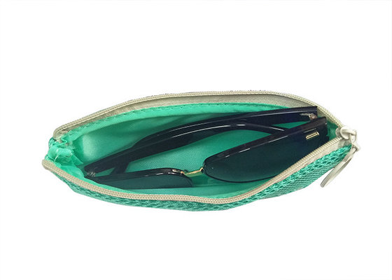 Portable Soft Sunglasses Pouch / Zipper Eyewear Cases with Embroidery Logo supplier