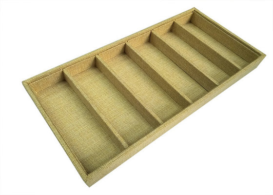 Fabric Wood 6 Pairs of Sunglasses Display Storage Case Small Eyeglasses Tray supplier