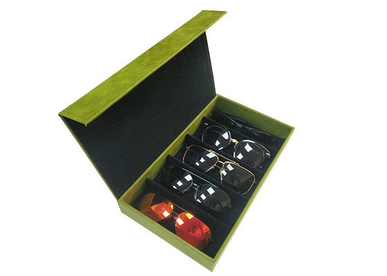 5 Slots Glasses Tray - Multiple Compartment Eyeglasses Organizer Storage and Display Case Elegant Book Design supplier