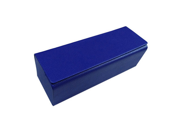 Blue Custom Logo Pu Leather Optical Glasses Case Medium-size Sunglasses Packing supplier