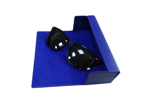 Blue Custom Logo Pu Leather Optical Glasses Case Medium-size Sunglasses Packing supplier