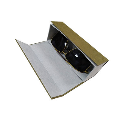 Recycle Material Washed Kraft Paper Folding Sun Glasses Case Box Packaging supplier