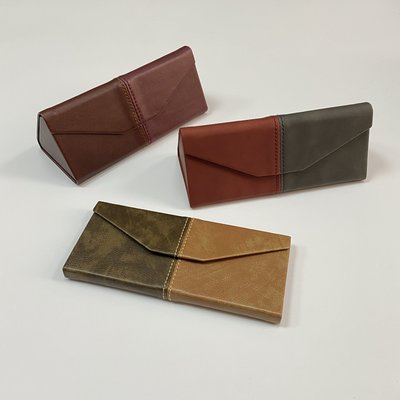 New Design eyeglasses case PU splicing foldable sunglasses case supplier