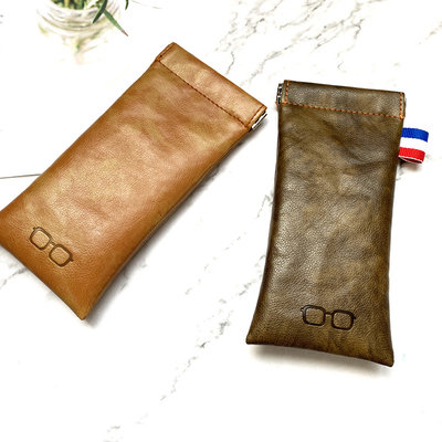 Soft Sunglasses Pouch Storage Squeeze PU Leather Eyeglass Gadgets case supplier