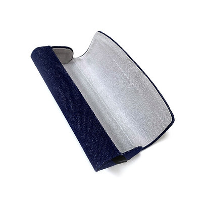 Custom Denim Fabric Surface handmade Flip Cover Hard Glasses Case supplier