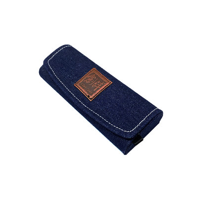 Custom Denim Fabric Surface handmade Flip Cover Hard Glasses Case supplier
