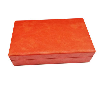 Leather 6 Slot Wooden Lid Spectacles Sunglasses Storage Display Box With Mirror supplier